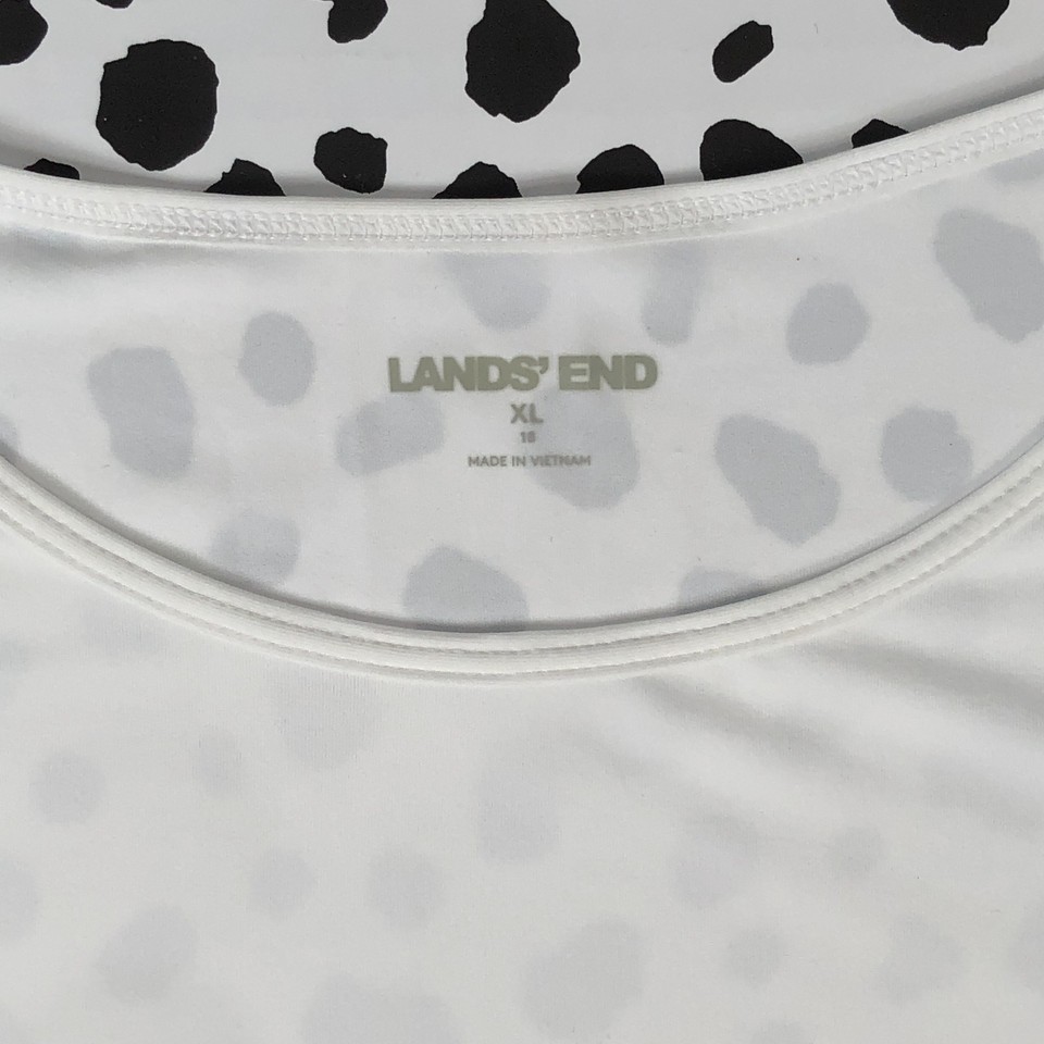 Lands End NEW White Short Sleeve SWIM Cover-Up Tee XL 518092 | eBay