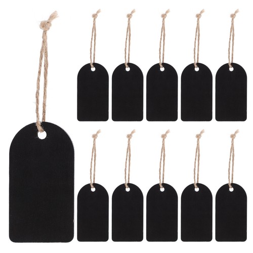50 Sets Mini Chalkboard Tags Double Sided Wooden Hanging Price Labels ...