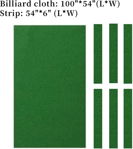 8" Pool Table Felt w/ 6 Cloth Strips, Pre Cut Billiard Blue, Green, or ...