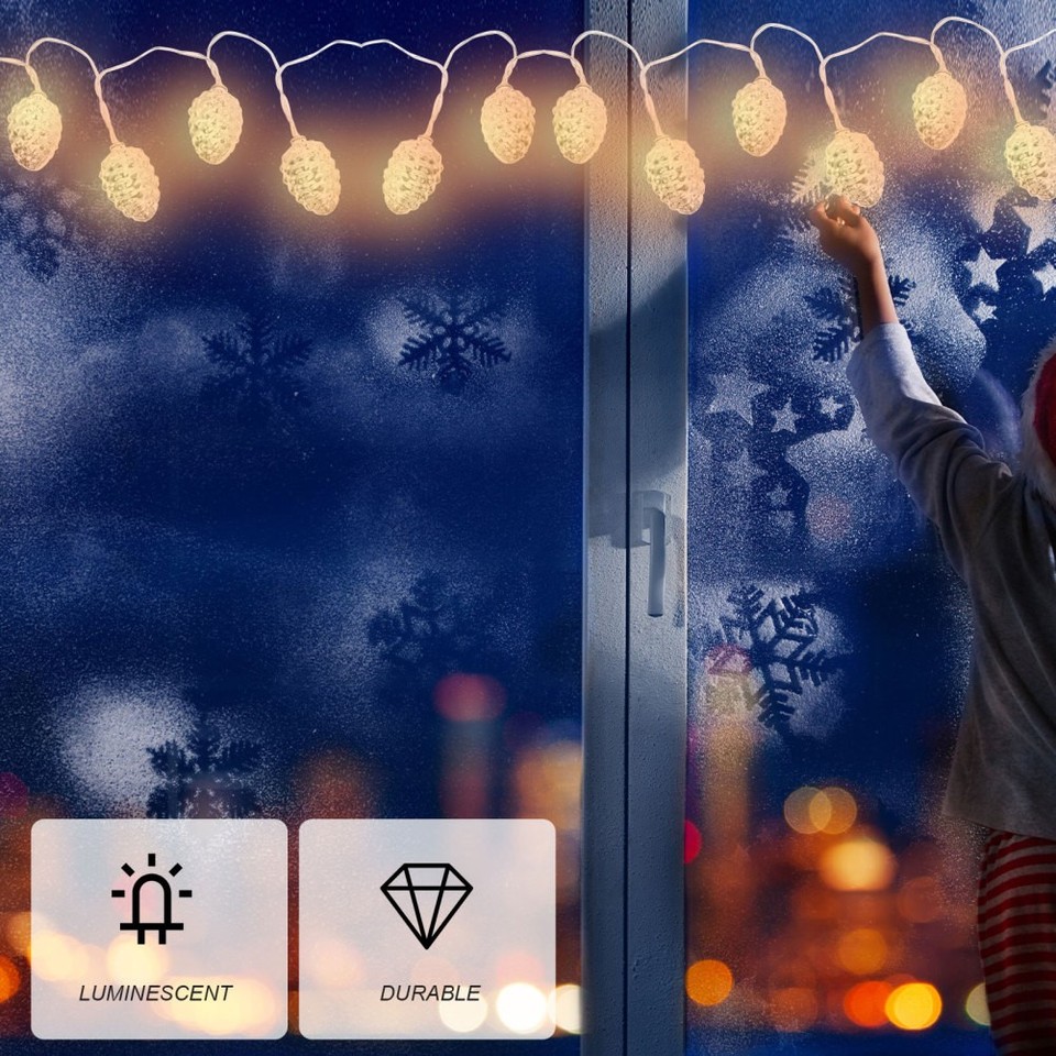 Snowflake Pattern Light String New Year Lights Decor Strands Decoration ...