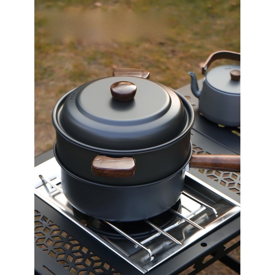 Compact And Portable Outdoor Cooking 3L Steamer Pot Hard-Anodized ...