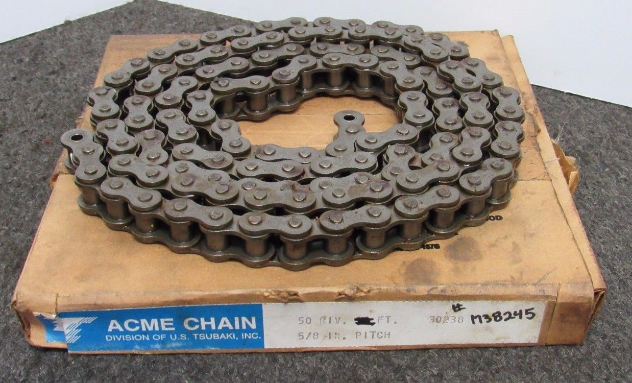 ACME CHAIN 50 PIV., 77"OAL, 5/8" PITCH, ROLLER CHAIN | eBay
