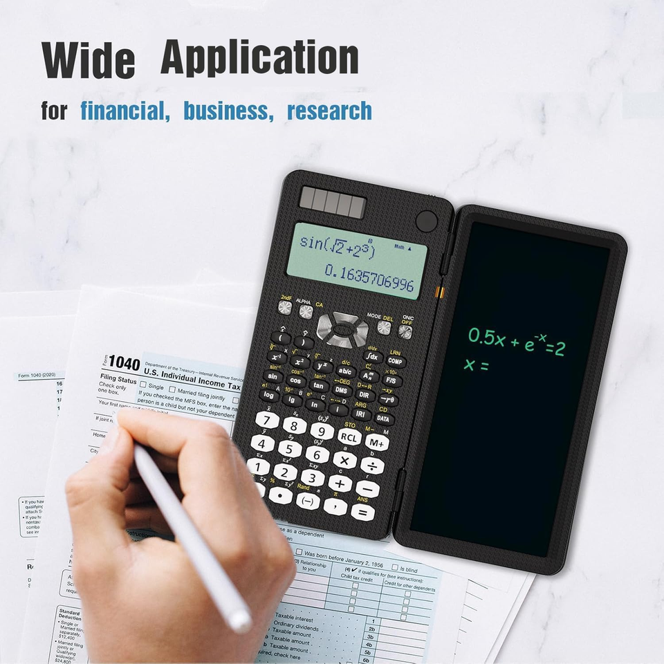 Scientific Calculator with Writing Tablet 991 MS Foldable Solar ...