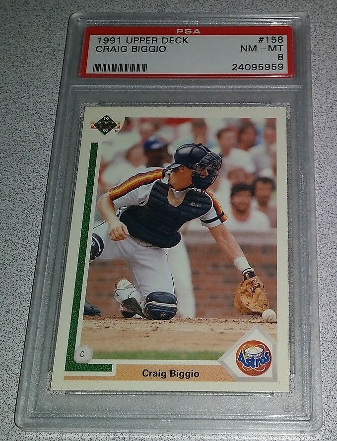 1991 Upper Deck #158 Craig Biggio Card Graded PSA 8 Nm - Mint HOF | eBay