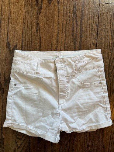 Love Fire Womens Shorts Size 5 High Waist White Denim Jean Juniors | eBay