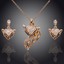 Charming 2 And 4 Pieces Gold Filled Crystal Fox Head With Tail Jewelry ...