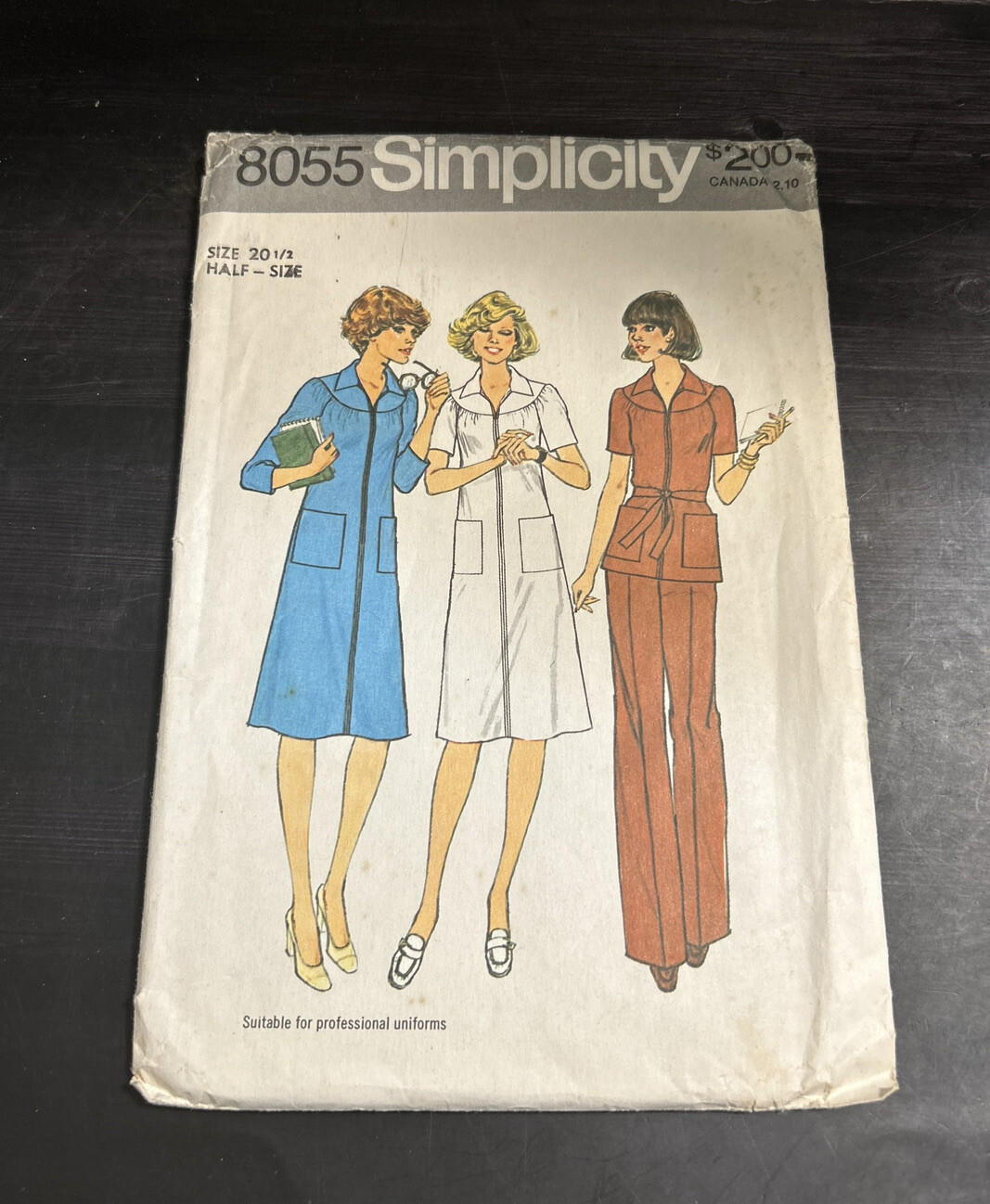 Vintage SIMPLICITY #8055 Pattern Misses Size 14 1/2 Dres Or Top & Pants ...