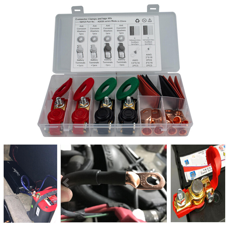 1Set Car Quick Connector Cable Clamp Clip Kit Battery Cable Terminal ...