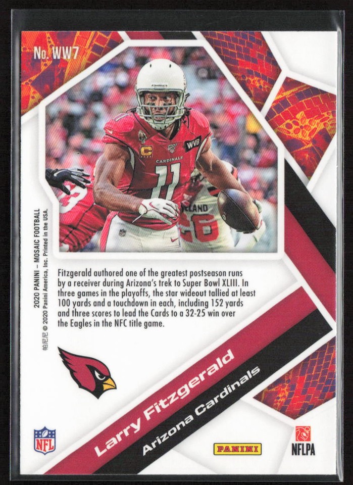 2020 Panini Mosaic Will to Win Larry Fitzgerald #WW7 Arizona Cardinals ...