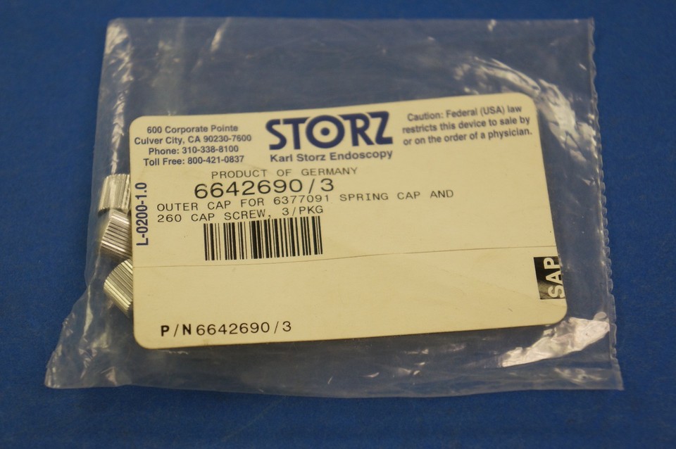 Karl Storz 6642690 Outer Cap For 6377091 Spring Cap and 260 Cap Screw ...