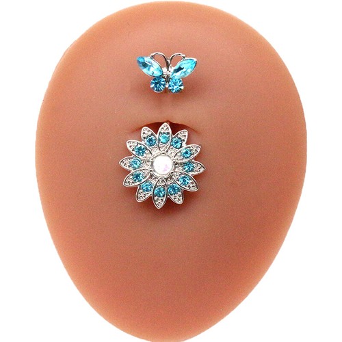 Crystal Dangle Surgical Steel Navel Ring Belly Button Ring Body ...