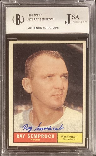 1961 Topps #174 Ray Semproch Beckett Authentic Autograph JSA Certified ...