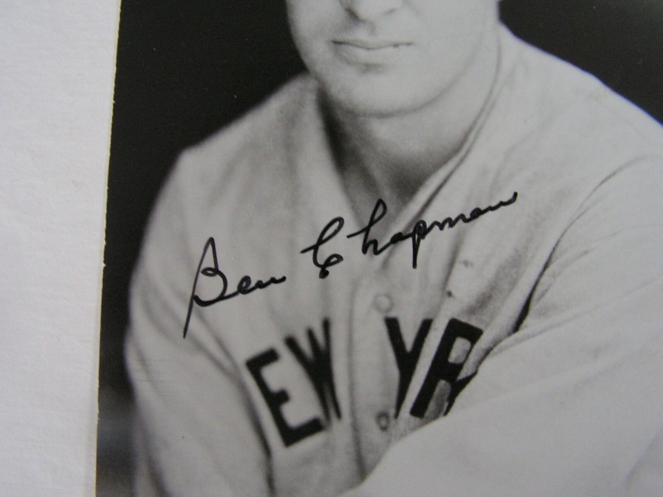 Ben Chapman Signed Photo B & W 3 1/2 X 5 1/4 N/M New York Yankees Red ...