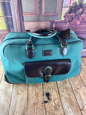 Chaps rolling bag suitcase carry on green travel | eBay