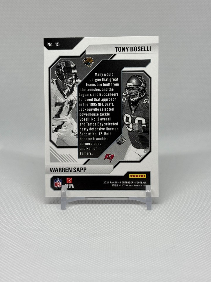 2024 Panini Contenders Tony Boselli Warren Sapp Historic Draft Class ...