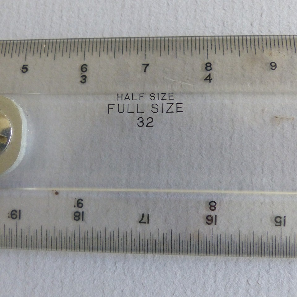 Vintage Bruning 12" Plastic Clear Drafting Machine Scale Ruler – Full ...
