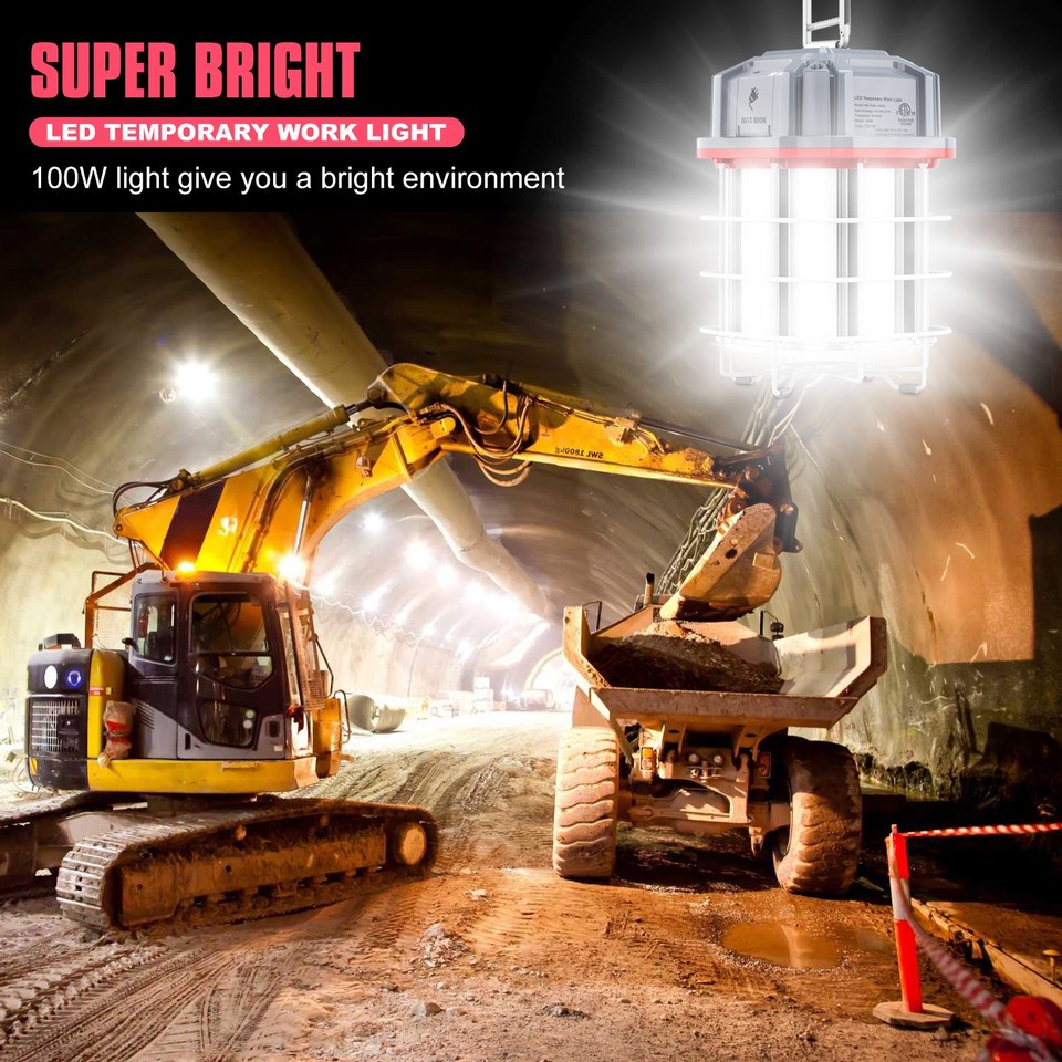100W LED Temporary Work Light ETL Listed Linkable Construction Job Site ...