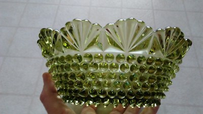 ELEGANT IMPERIAL GREEN GLASS HOBNAIL OR DEWDROP 8" BOWL | eBay