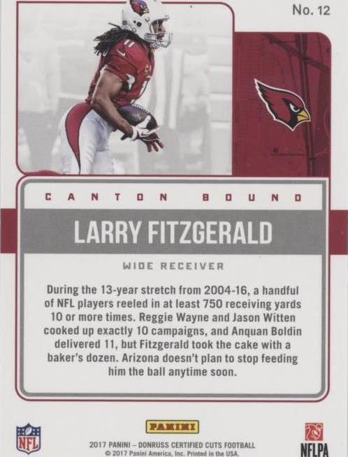 2017 Panini Certified Cuts Larry Fitzgerald #12 for sale | eBay