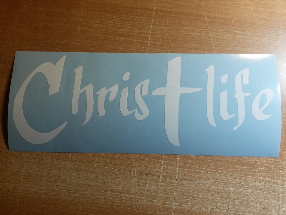 Christ Life - Christian Jesus Cross Sticker Decal Vinyl Family 11"x4 ...