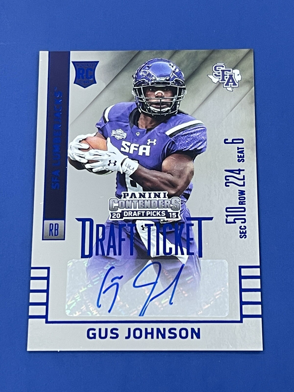 2015 Contenders Draft Ticket Gus Johnson AUTO RC No 268 Stephen F ...