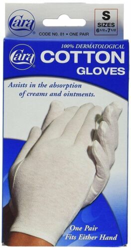 Cara 100% Dermatological Cotton Gloves Fits Either Hands Med Size 1 ...