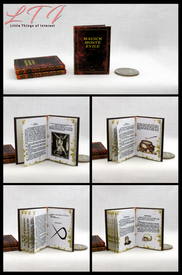 1:6 Scale MAGICK MOSTE EVILE Illustrated Readable Spell Book Harry Potter | eBay
