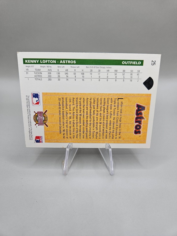 1992 Upper Deck Kenny Lofton #25 Star Rookie Baseball Card RC Houston ...