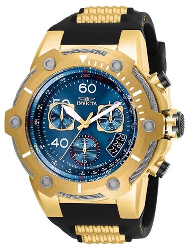 Invicta 51.5 mm Stainless Steel Case Black Silicone Bracelet Men's ...