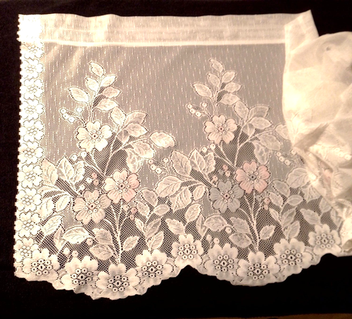Lace Curtain 78 X 21 in Pastel Floral Print Country Victorian Privacy ...