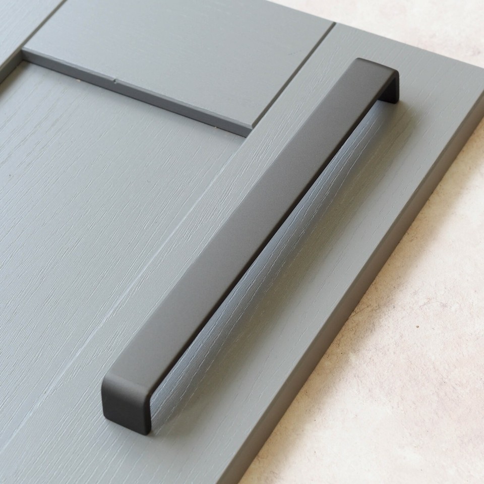 Grey Kitchen Cupboard Handle 128mm 160mm 192mm 288mm Cabinet Door ...