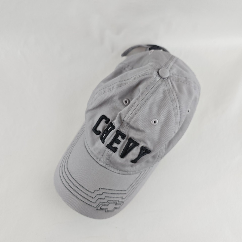 Chevy Hat Mens OS Gray Chevrolet Baseball Cap Adjustable Hat Trick Logo ...