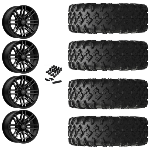 14" MSA Rogue M40 Black Rims & 28" EFX MotoRavage Tires 8 Ply: 4x156 10 ...