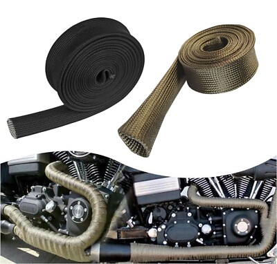 3/5" 1/2" 3/4" Wiring Heat Shield Sleeve Fuel Line Heat Insulation Fire ...