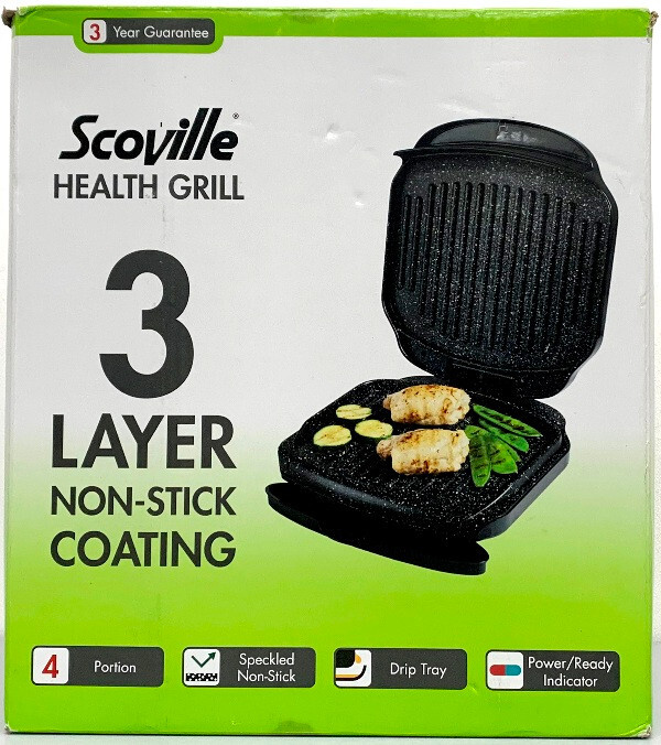 Health Grill 4-Portion 3 Layer Non Stick Coating Scoville 1100 Watt ...