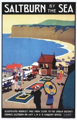 Saltburn by the Sea Travel Poster Print Reproduction Giclee Print 11x17 ...