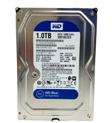 Lot of 2 Western Digital WD Blue WD10EZEX 1 TB 3.5" SATA III Desktop ...