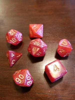 Golden Ruby Dice Set 7 Dice Set Polyhedral DND Dungeons & Dragons ...