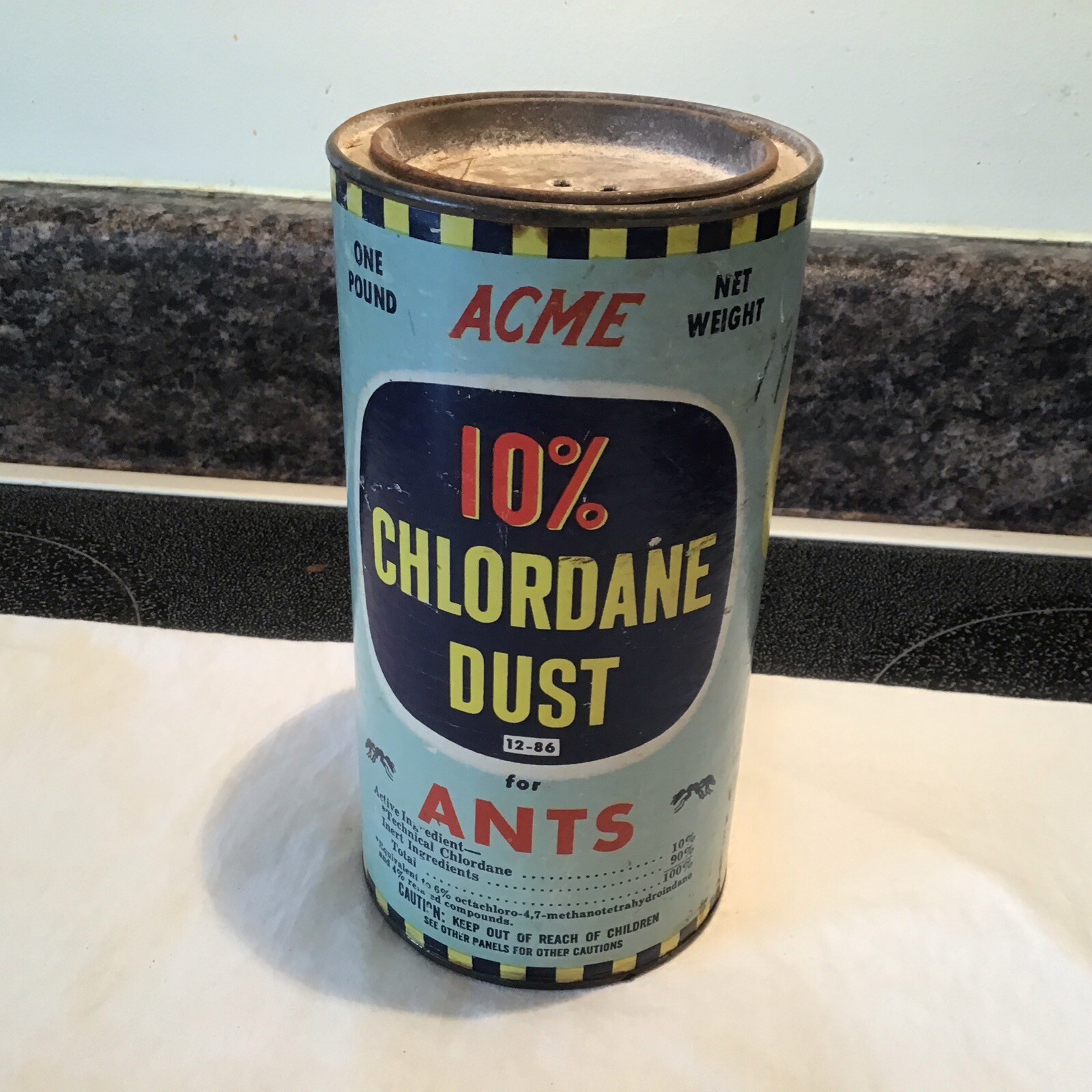 Vintage ACME Chlordane 6% Dust 1 Lb Cardboard Can For Ants Empty | eBay