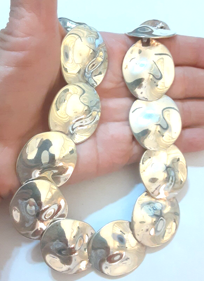 Vintage Silver Plate Round Disc Necklace 1*18 | eBay