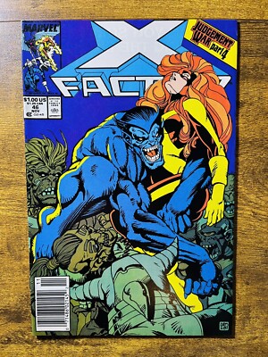 X-FACTOR 46 NEWSSTAND BEAST PAUL SMITH COVER MARVEL COMICS 1989 | eBay