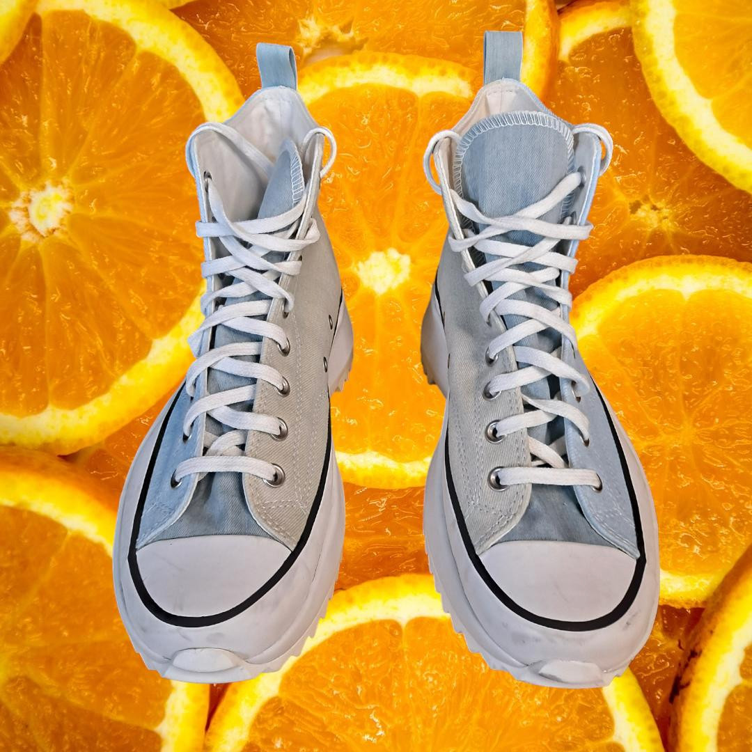 Converse Blue and Gray Platform Chuck Taylor High Top… - Gem