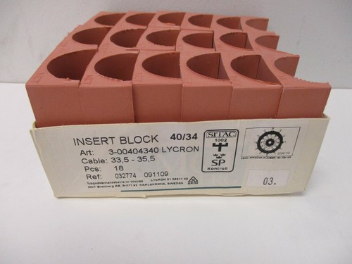 MCT BRATTBERG INSERT BLOCK 40/34 LYCRON,CABLE DIA 1.32-1.40 (18 PC LT ...
