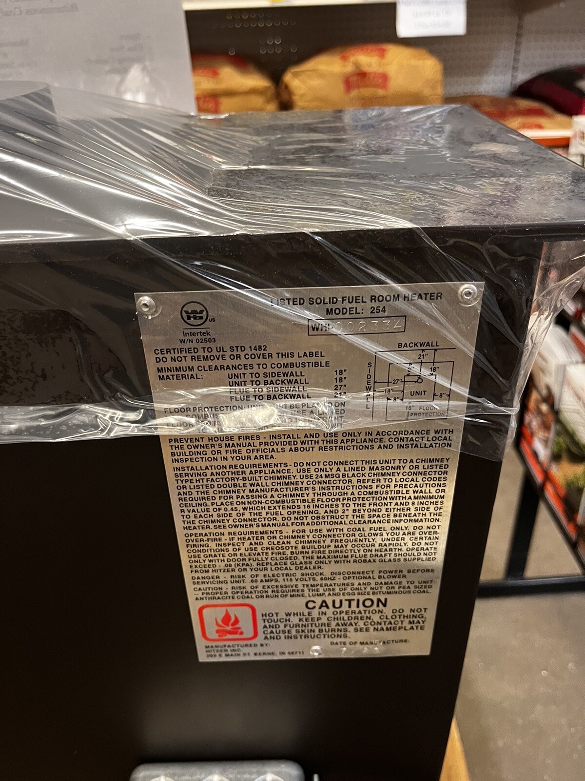 Hitzer 254 Hand Fired Coal Stove w/ Blower- 75,000BTU NEW! | eBay