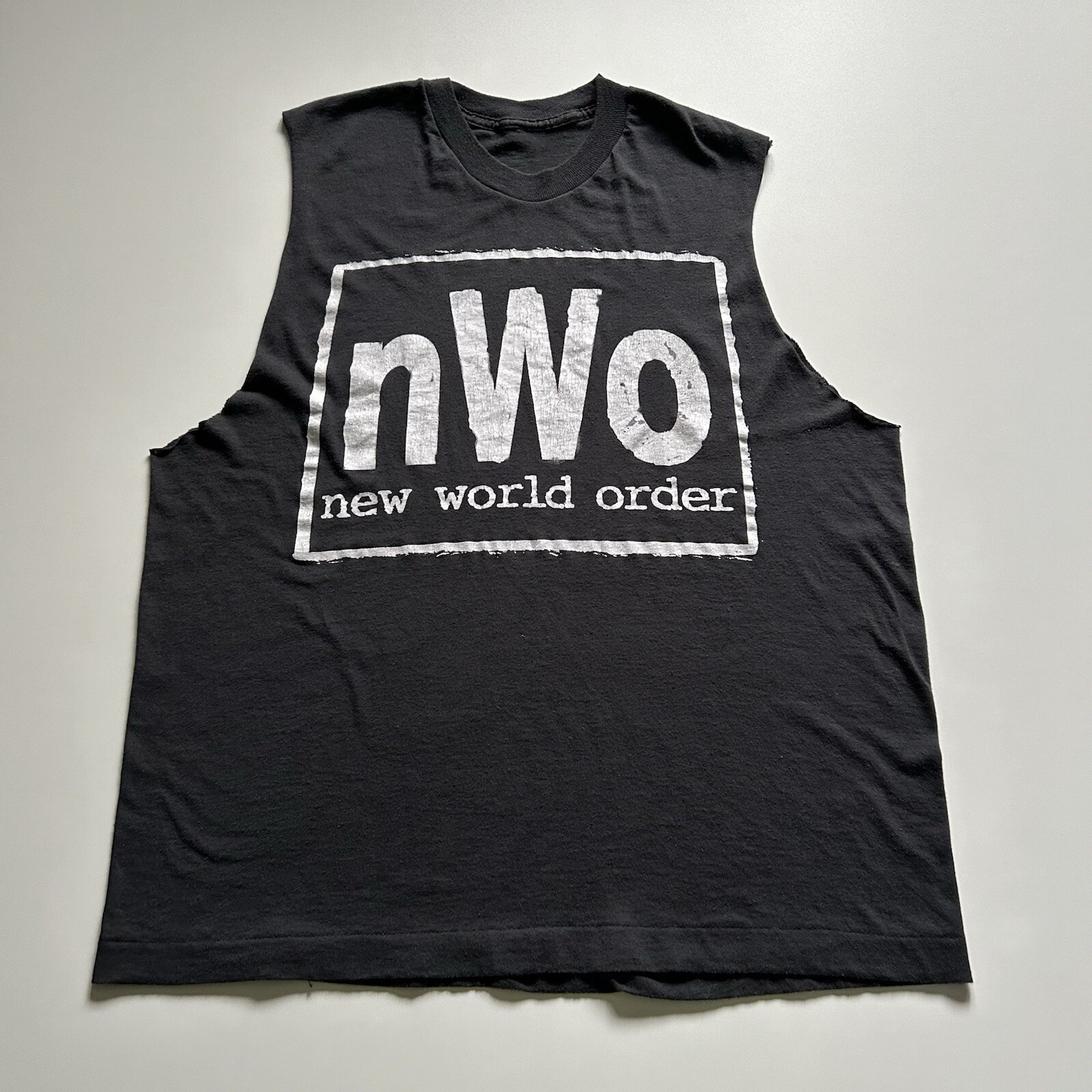 Vintage 1990s WWF WCW New World Order nWo Graphic Tan… - Gem