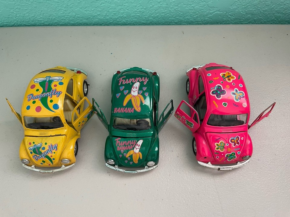 3 Volkswagon Beetle Diecast Pull Back Funny Cars | eBay