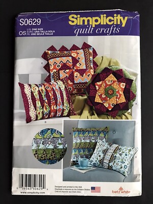 Uncut Simplicity Quilt Crafts Decorative Pillows Sewing Pattern 0629 | eBay