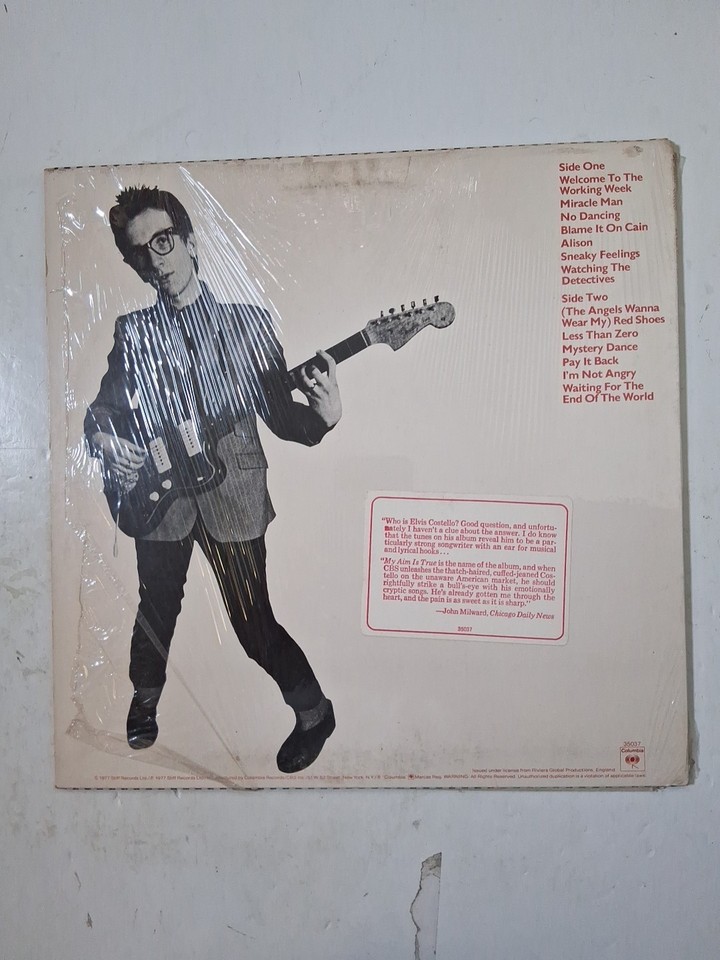 Vinyl Record LP Elvis Costello My Aim is True Shrink/Sticker VG | eBay