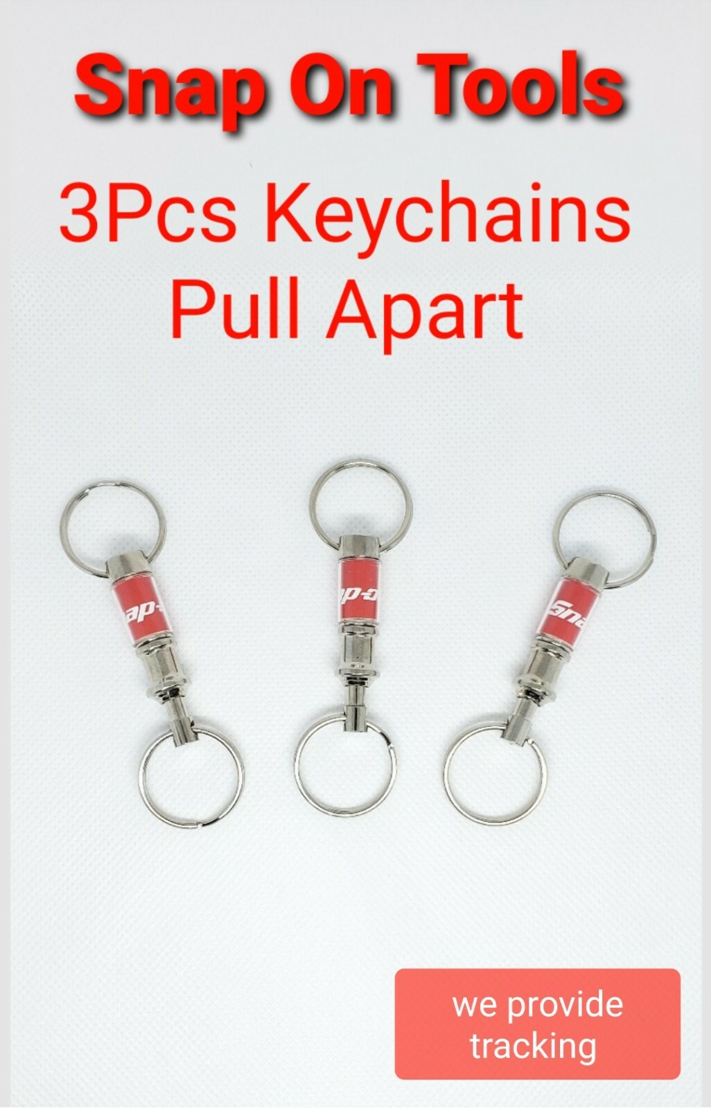 3Pcs Snap on tools Keychains Pull apart Key Chain pullapart Rings both ...