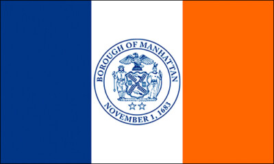 3x5 inch Borough of Manhattan Flag Sticker - nyc new york city Ny seal ...